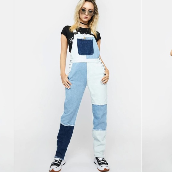 Momokrom | Jeans | Dolls Kill Denim Patchwork Overalls Jumpsuit | Poshmark
